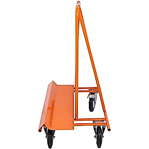 Heavy Duty Panel Dolly Cart with 4 Swivel Wheels, Dolly 1800lbs Load Capacity Handling Sheetrock, Casters with Brake, Rolling Dolly（Orange）