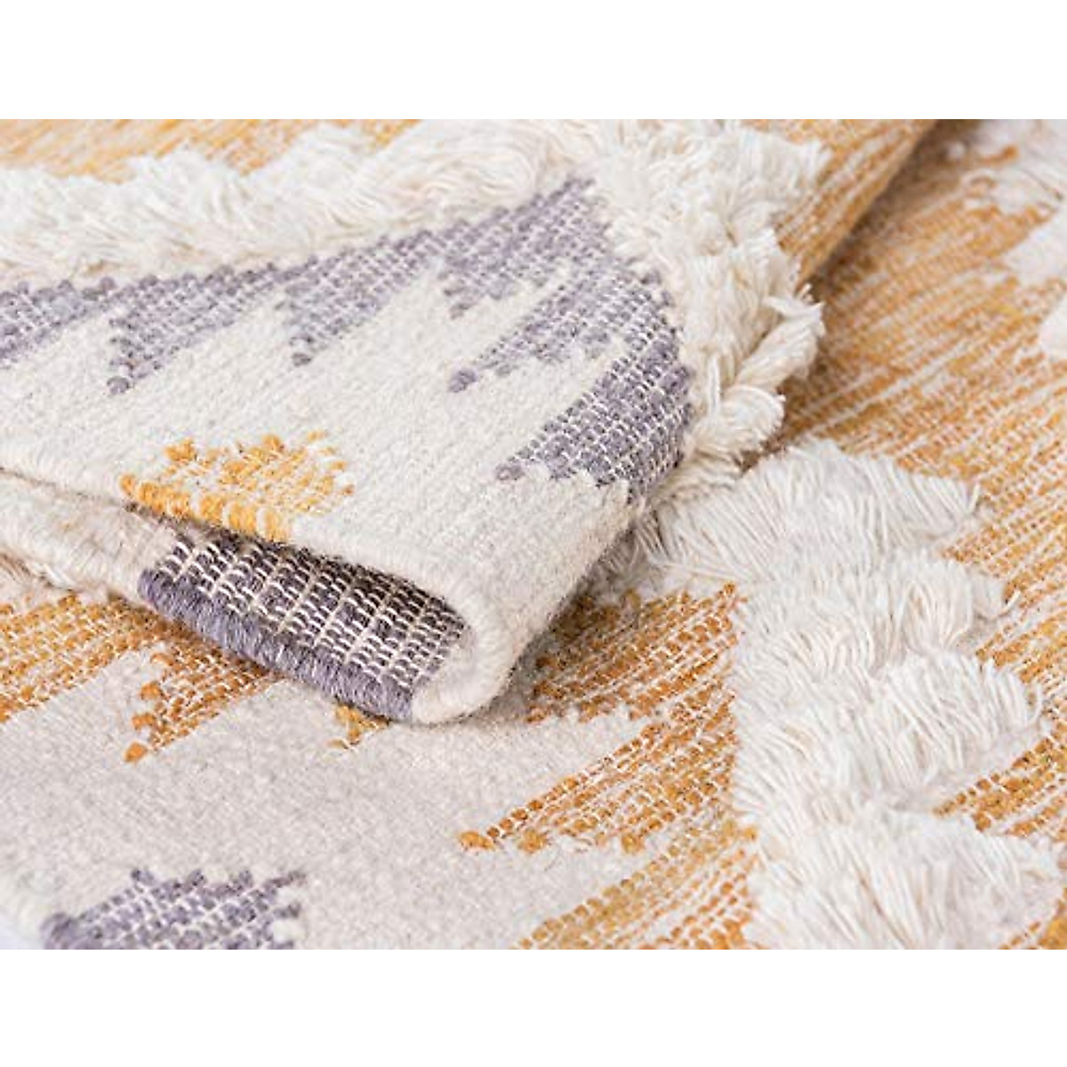 Unique Loom Mesa Collection Geometric, Natural Fibers, Southwestern, Bohemian Area Rug (2' 0 x 3' 0 Rectangular, Yellow/ Ivory)