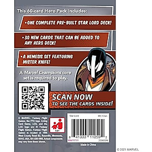Marvel Champions The Card Game Star-Lord HERO PACK - Superhero Strategy Game, Cooperative Game for Kids and Adults, Ages 14+, 1-4 Players, 45-90 Minute Playtime, Made by Fantasy Flight Games