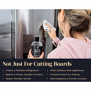 Mevell Food Grade Mineral Oil Made in USA 16 Oz, Butcher Blocks and Kitchen Countertops Conditioner, Food Safe Cutting Board Oil, Finish for Marble, Soapstone