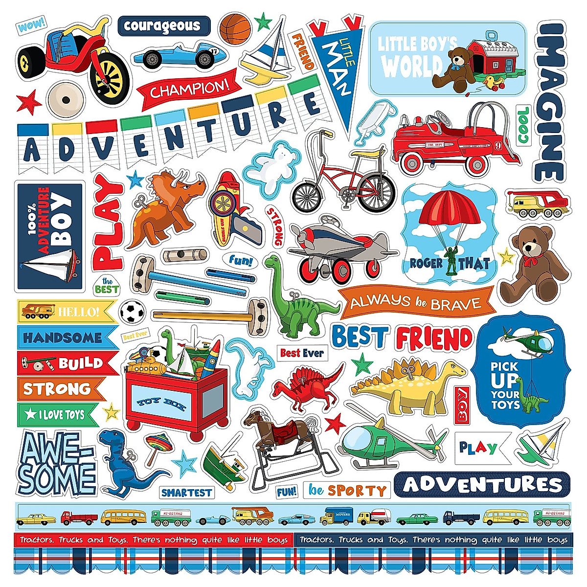 Carta Bella Paper Company Little Boy Element Sticker, Multicolor