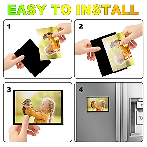 CHUNNIAO Black Magnetic Picture Frame 5X7 for Refrigerator-8 Pack,Black Photo Magnets Sleeves with Matte Film Cover,Less Reflection