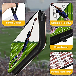 Football Card Binder with Sleeves, 400 Pocket Football Card Holder for Trading Cards Sports Cards Folder Football Collector Album 3-Ring Binder Book Storage Case for Boys and Girls Kids Gift