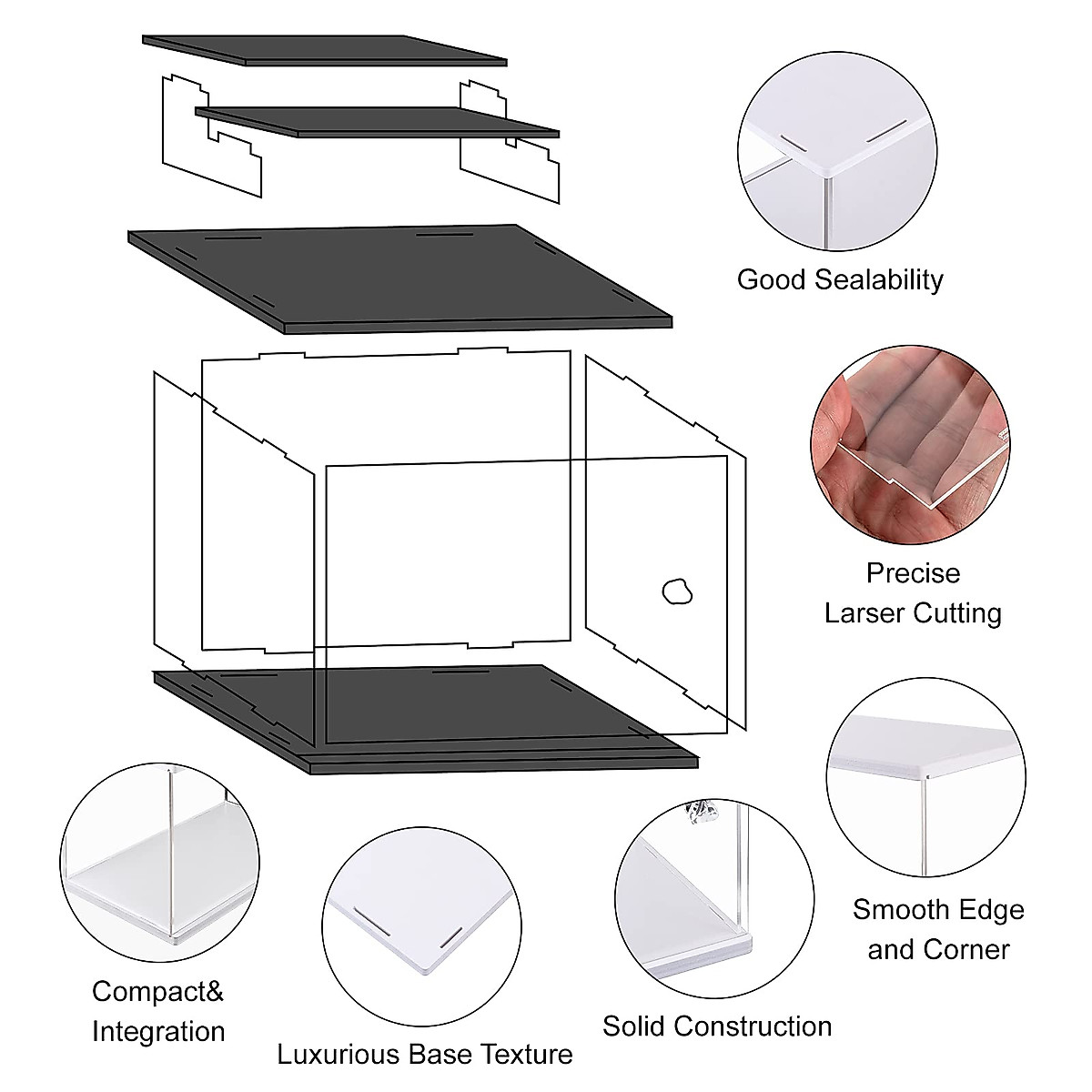 LileZbox Acrylic Display Case, Display Box, Versatile Collectibles Display Showcase for Action Figures Toys,1 Pack