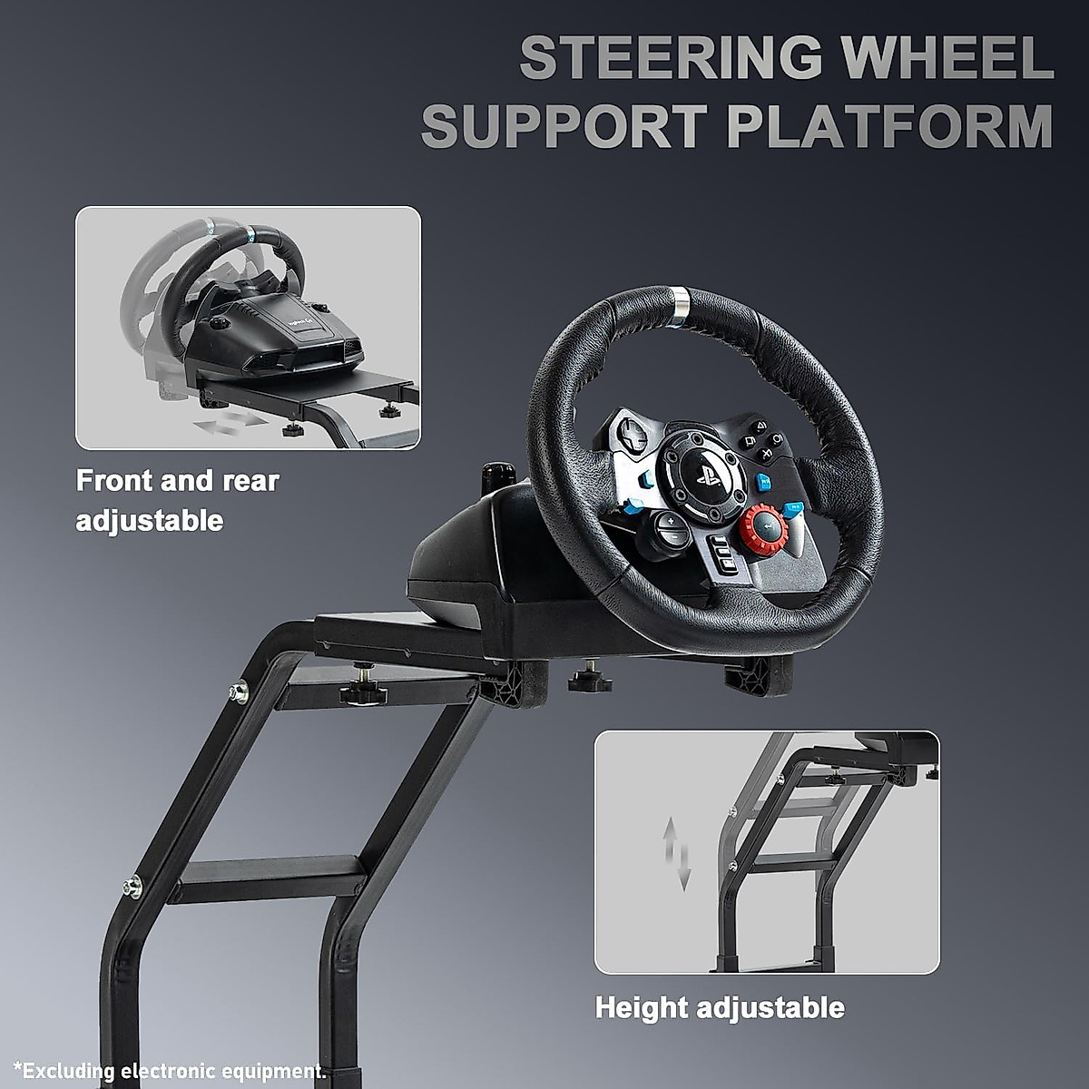 Marada Adjustable Racing Simulator Cockpit with Comfort Racing Seat Fit for Logitech/Thrustmaster G25 G27,G29 G920 G923 T80 T300RS TX F458 T500RS, Race Driving Sim Stand No Steering Wheel/Pedal