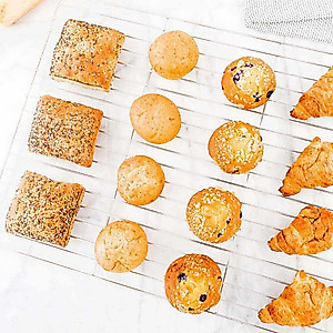 Restaurantware Met Lux Full Size Cooling Rack 1 Parallel Wires Cooking Rack - Footed Corrosion-Resistant Stainless Steel Cookie Drying Rack Durable For Pastries