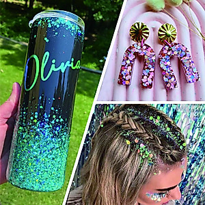 Holographic Chunky Glitter, Set of 36 Colors Craft Glitter Sparkle Sequins, Cosmetic Glitter Flake for Epoxy Resin, Body, Face, Eye, Nail Arts, Slime Making, Wedding Festival Party Decoration