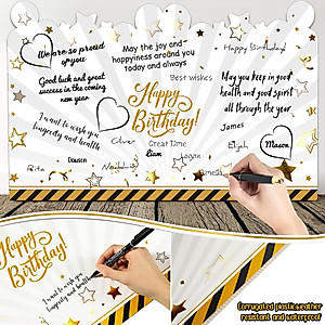 Large Greeting Card 25 x 16 inch Giant Guest Book Jumbo Birthday Card Big Happy Birthday Card Oversize Plastic Custom Card for Women Men Party Decorations (Birthday Theme)