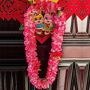 1PCS Luxury Necklaces Hawaiian Leis Tropical Flower Lei Graduation Hawaiian Lei Summer Beach Garland Thick Hawaii Luau Party Favors Decoration Holiday Wedding Birthday Party Supplies (13,Hawaiian