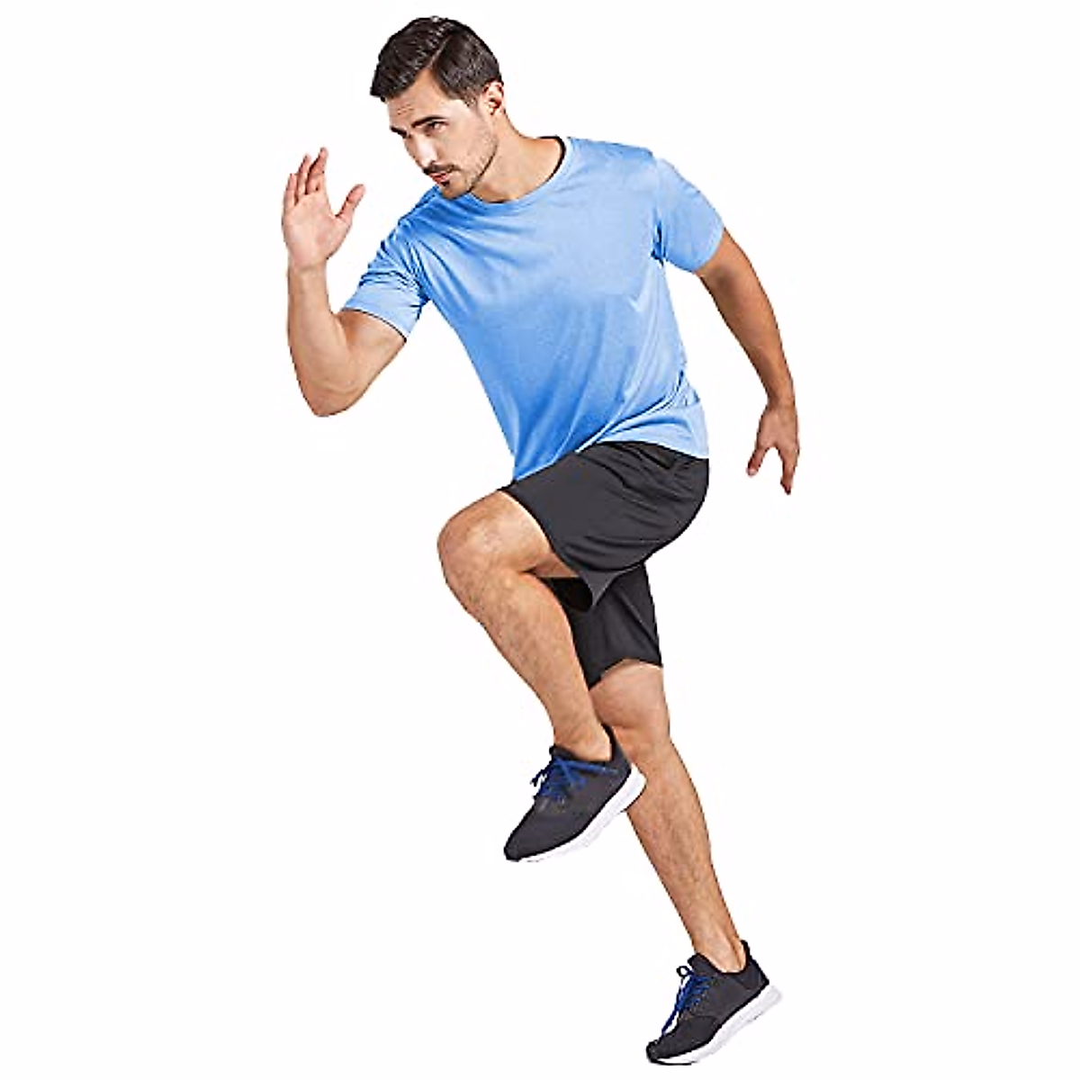 5 Pack Men's Dry Fit T Shirts, Athletic Running Gym Workout Short Sleeve Tee Shirts for Men (X-Large, Set 4)