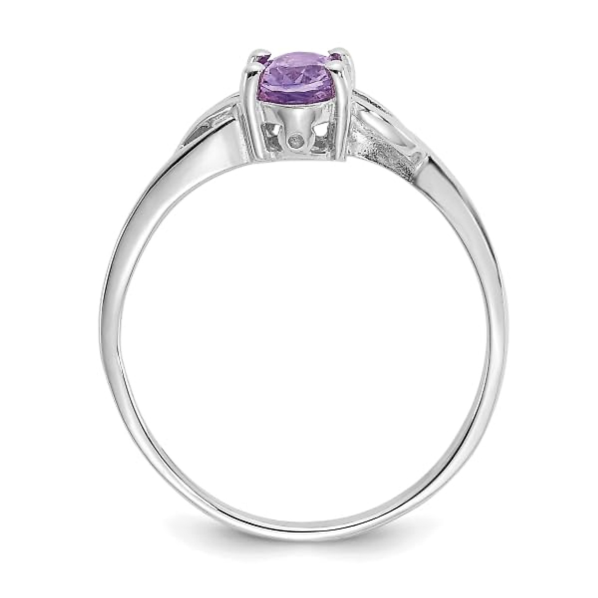 IceCarats 10K White Gold Purple Amethyst Ring Gemstone Band February Birthstone Jewelry Size 7