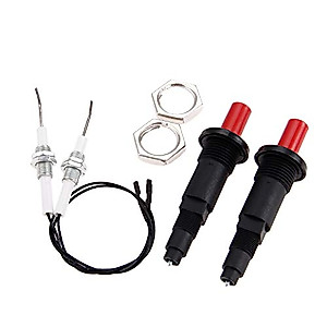 DRELD 11.82” Long Propane Push Button Piezo Spark Ignition, Piezo Igniter Kit with Threaded Ceramic Electrode Ignition Plug, Fit for Gas Fireplace, Oven, Kitchen, BBQ (Pack of 2)