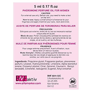 ALFAMARKER Pheromones Perfumes for Women - Long-Lasting Oil Formula - Aroma para Mujeres - Pheromone Perfume Oil for Women - Bottle 5ml with Dropper