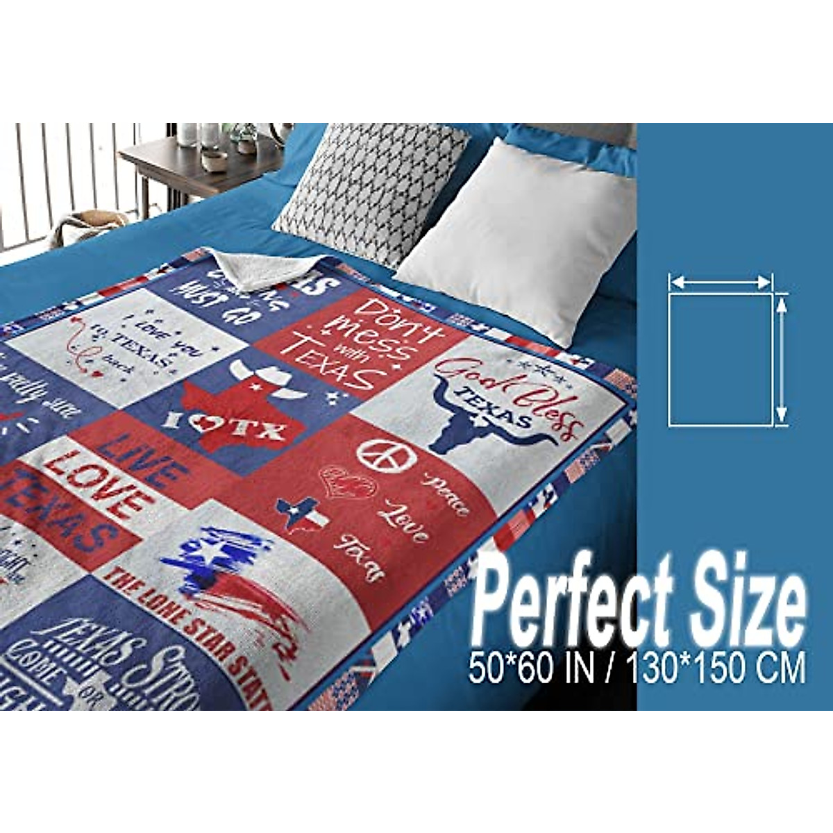 Shanfeirui Texas Themed Blanket - 50" X 60" - Featuring Longhorns - Ultra Soft Throw for Men, Women, Girls and Boys - Ideal Gift for Birthdays and Special Occasions - by Texas Gifts and Souvenirs.