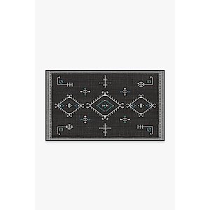 RUGGABLE Damali Washable Rug - Perfect Boho Area Rug for Living Room Bedroom Kitchen - Pet & Child Friendly - Stain & Water Resistant - Charcoal 3'x5' (Standard Pad)