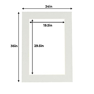 24x36 Grey Mat for 20x30 Photo - Precut Grey Picture Matboard for Frames Measuring 24 x 36 Inches - Bevel Cut Matte to Display Art Measuring 20 x 30 Inches - Acid Free ONE MAT