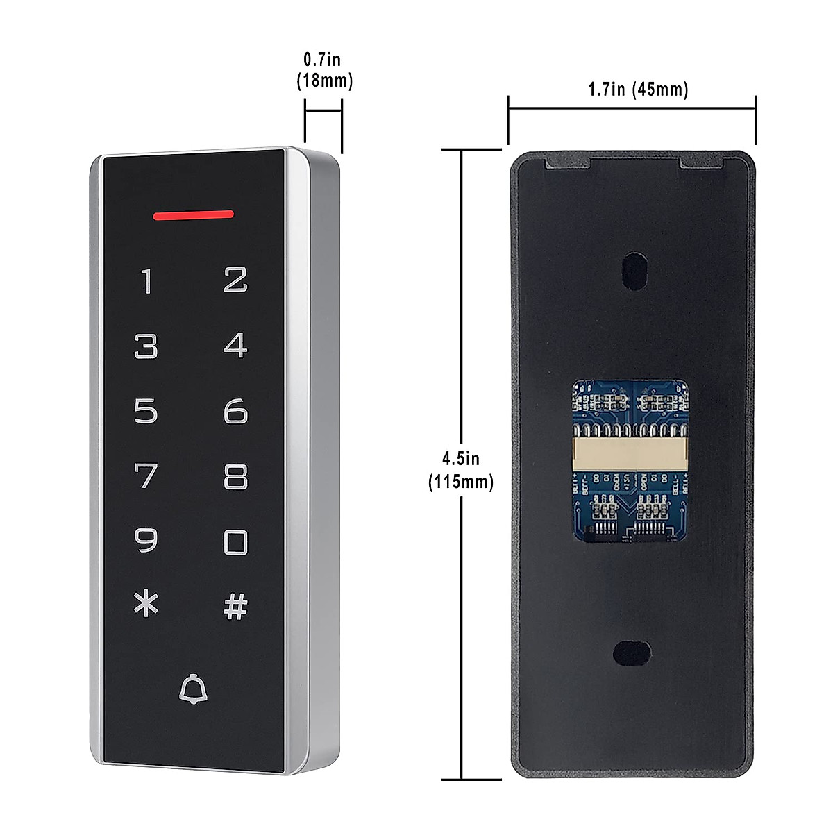 Door Access Control System, 125KHz Proximity ID Card Access Control Keypad Support 1000 Users ID Card Reader Digital Keypad + 5PCS Keychains for Entry Access Controller Gate Opener