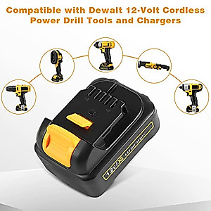 APTOOLER 3.0Ah 12V Max DCB120 Battery with Battery Holder Compatible with Dewalt 12V Lithium Battery DCB123 DCB127 DCB122 DCB124 DCB121 Power Tools Batteries 2 Pack