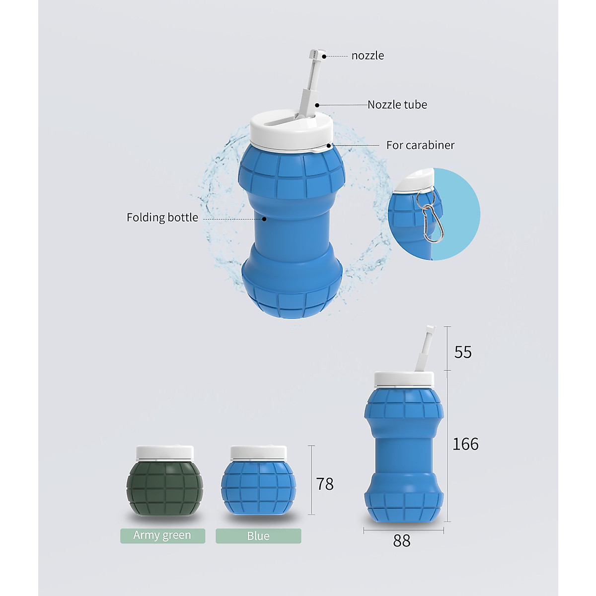 Portable Bidet Travel-Collapsible & Expandable 550ml | Lightweight, Convenient Flow Bidet, Travel Bidet Portable, Handheld Bidet, Portable Bidet for Women, Hand Held Bidet, Bidet Bottle, Camping bidet