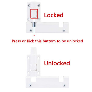 HauSun Patio Sliding Door Security Foot Lock Kick Lock, Fits on Top Rail-Childproof Patio Door Guardian-or Bottom Rail-Foot Operated-Keep Your Family Safe and Secure(1 Pack,White)