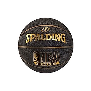Spalding Fast S Highlight Rubber Basketball Size-7 (Black/Gold)