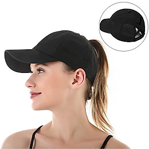 Womens Hats Criss Cross Ponytail Baseball Cap Adjustable High Messy Bun Ponycap Quick Drying Running Hats Essentials Cap for Women
