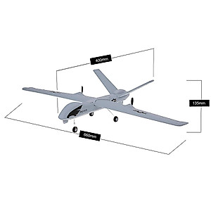 GoolRC Z51 Predator RC Plane, 2.4Ghz 2 Channels Remote Control Airplane with 3-Axis Gyro, Foam Hand Throwing RC Aircraft Glider with 660mm Wingspan, DIY Kit Toys for Kids Beginners