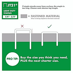 Arrow 214 JT21 Thin Wire Staples for Staple Guns and Staplers, Use for Upholstery, Crafts, General Repairs, 1/4-Inch Leg Length, 7/16-Inch Crown Width, 1000-Pack