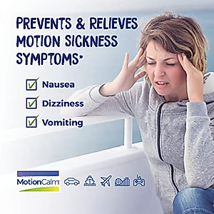 Boiron MotionCalm Relief for Nausea, Vomiting, or Dizziness associated with Motion Sickness Due to Travel, Amusement Rides, and Video Games or VR - Non-Drowsy - 60 Count