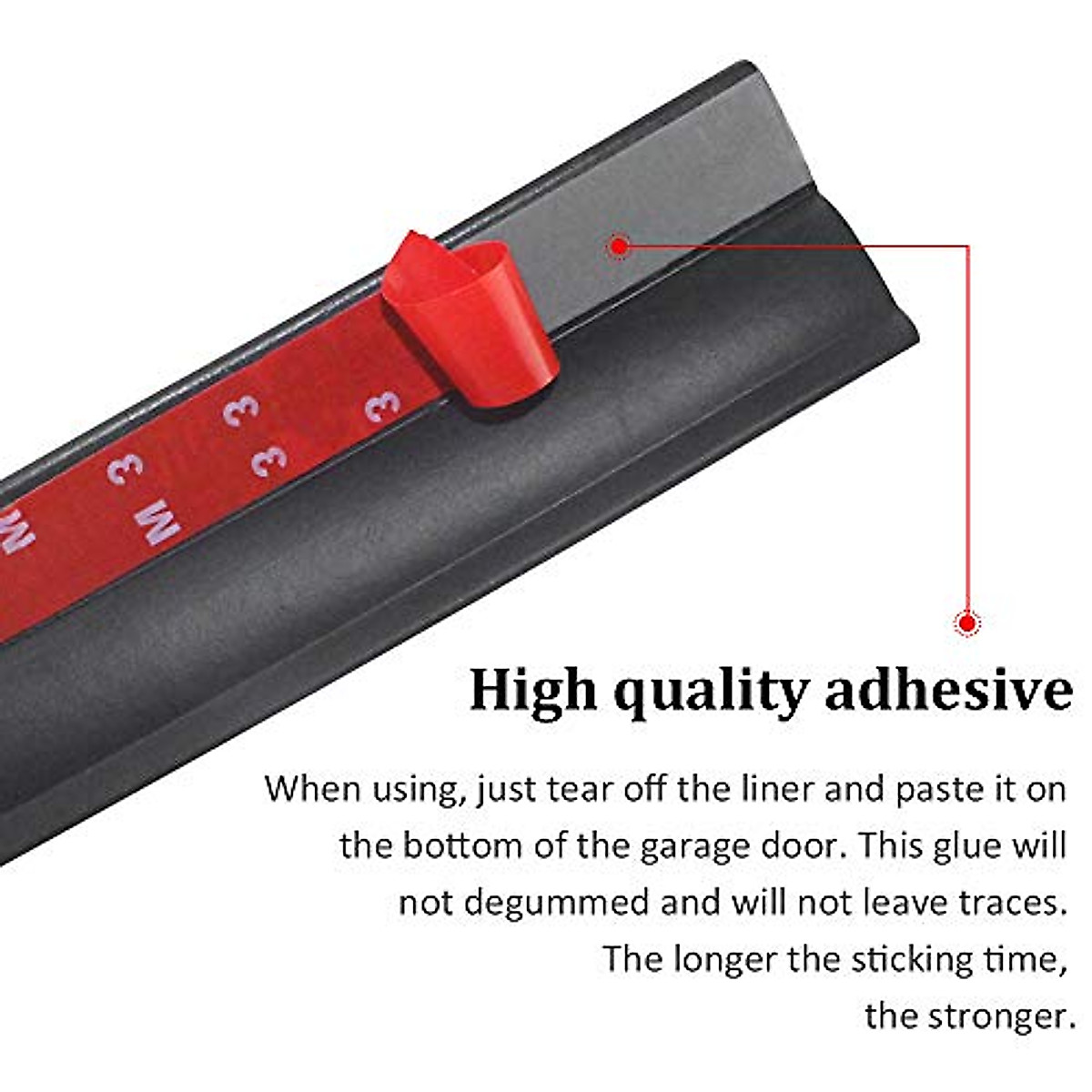 Universal Garage Door Seal, Garage Door Rubber Seal Strip Replacement, Weatherproofing Garage Door Weather Stripping with Nails (20 Feet)