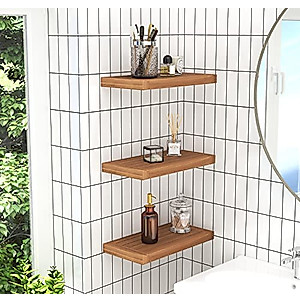 18" Moa Teak Flat Wall Shelf