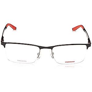 Carrera Men's 8810 Rectangular Prescription Eyewear Frames, Semi Matte Dark Ruthenium, 54mm, 19mm