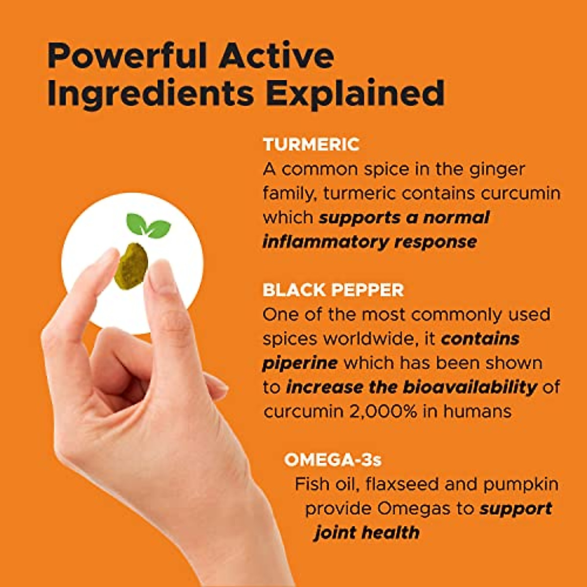 PetHonesty Turmeric Joint Health for Dogs - Hip & Joint Supplement Soft Chews | Omega-3 Fish Oil, Black Pepper, & Coconut to Support Joint Health, Ease Stiffness - Promotes Digestive & Immune Health