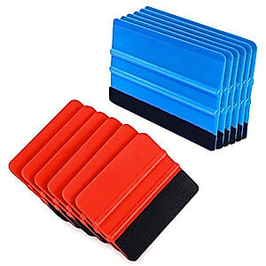 Vankcp 12 Pcs Car Felt Edge Squeegee Kits 4 Inch Squeegee Vinyl Scraper Tool Plastic Car Washing Windshield Squeegees for Window Tint,Car Vinyl Wrap,Decal Sticker Installation, Wallpaper (12 Pieces)