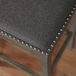 Signature Design by Ashley Rokane Urban Farmhouse Counter Height Dining Room Table Set with 3 Bar Stools, Brown