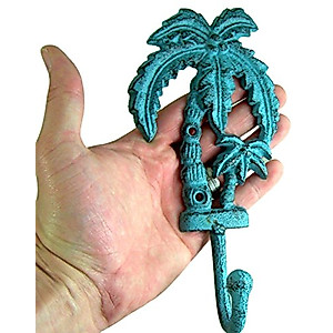 K-Musculo Palm Tree Cast Iron Wall Hooks 8 Inch (Set of 2)