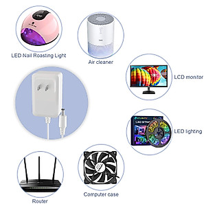 24V 1A Power Supply Adapter, 100V-240V AC to DC 24 Volt Transformer 1000mA 850mA 650mA 500mA 300mA 200mA Charger for 5.5x2.1mm Strip Lights Aroma Humidifier Diffusers DC Pump CCTV Cameras System.