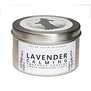 Empath Protection 8 Oz. Candle, Calming Lavender and Amethyst Crystals