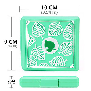 LightPro Game Card Case for Nintendo Switch,Portable & Thin Hard Shell Box, Protective Shockproof Cartridge Holder Carrying Storage Case Box with 12 Cartridge Slots for Switch NS NX(Green Leaf)