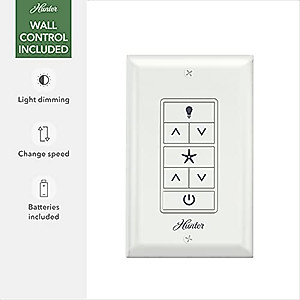 Hunter Fan Company, 50780, 54 inch Leti Noble Bronze Ceiling Fan with LED Light Kit and Wall Control