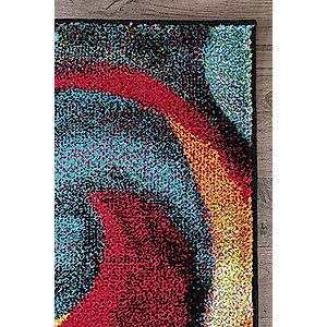 Universal Rugs, Foyer, Susan Modern 5x7 Area Living Room, Dining or Bedroom Rug, Indoor Entry Entryway Carpet, Alfombras para Salas Modernas, 5 ft x 7 ft, Multi