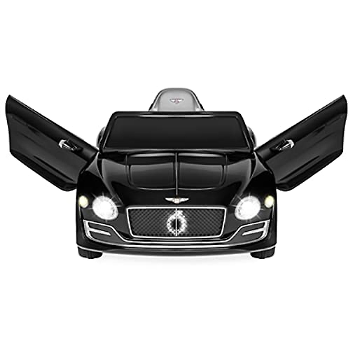 Rock Wheels Licensed Bentley EXP12 Kids Ride on Toy Car, 12V Battery Powered Children Electric 4 Wheels w/Parent Remote Control, Foot Pedal, 2 Speeds, Music, Aux, LED Headlights (Black)