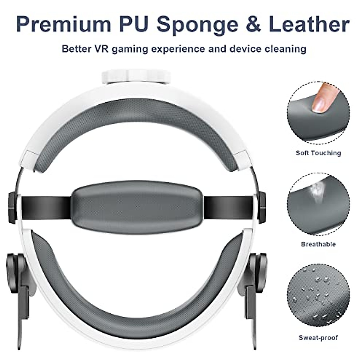 Head Strap for Oculus Quest 2, Lightweight Breathable Strap for Enhanced Support & Comfort in Oculus/Meta Quest 2 (Inclued Two Sets of Padding)