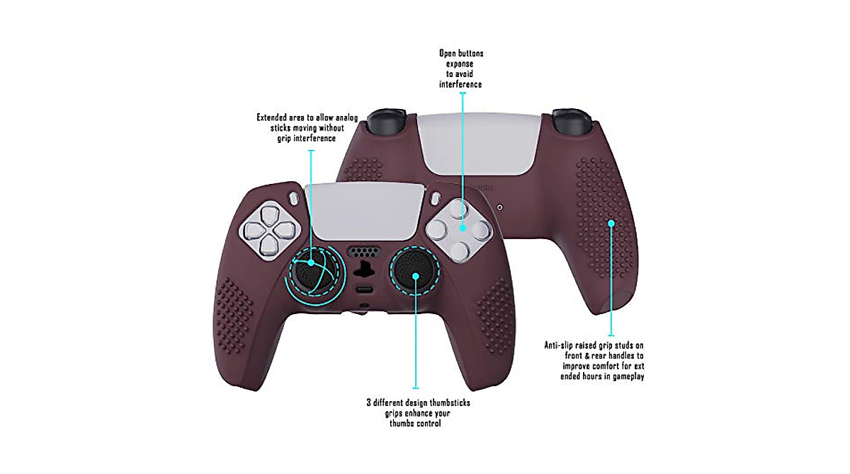Buy eXtremeRate Wine Red Silicone Cover for PS5 Controller