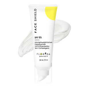 Face Shield by Florida Suncare - Non-Greasy SPF 55 Sunscreen for Face - Hawaii 104 Reef Act & Florida Keys Compliant and Non-Comedogenic - Broad Spectrum Lightweight Moisturizer for Face