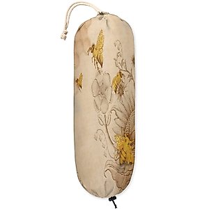 Vintage Bee Plastic Bag Holder, Honeycomb Flower Grocery Bag Storage Holder Hanging Garbage Shopping Bag Trash Bags Organizer for Kitchen Home