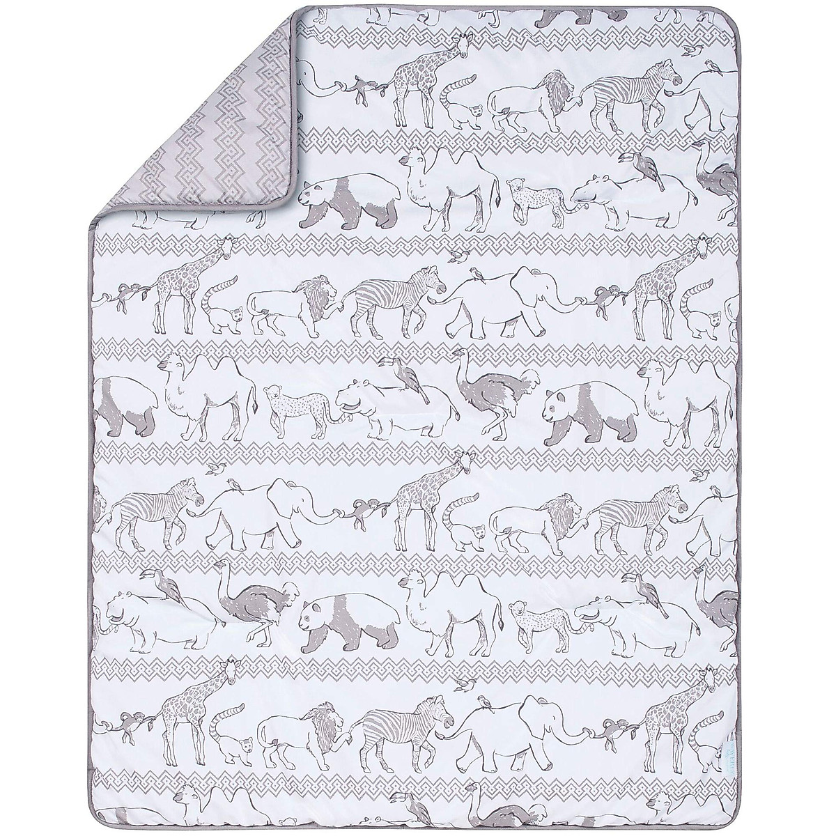 Waverly Congo Line by Trend Lab 5 Piece Crib Bedding Set, Nursery, Gray