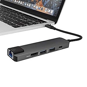XUNMAIFHB Portable Docking Station,Type c to HDMI 3.0 Splitter with PD Powered RJ45 Network Card Converter Multi-Function Docking SD/TF/HDMI high-Definition Interface Fast Transmission