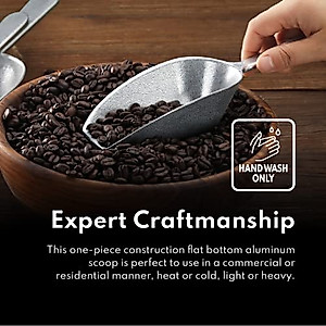 New Star Foodservice 34622 Cast Aluminum Flat Bottom Utility Scoop, 1 oz, Extra Small Size, Silver (Hand Wash Only)