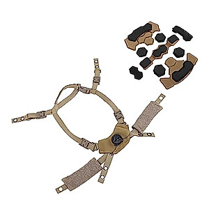 Helmet Dial Suspension System Chin Strap, 24 Hook and Fasteners Nylon Sponge Helmet Padding Kit Easy to Install for Cycling (Mud Spongeand Suspension)